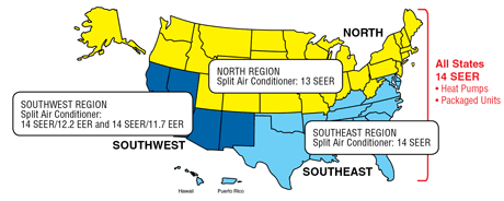 New Federal Standards for Energy Efficiency by Region