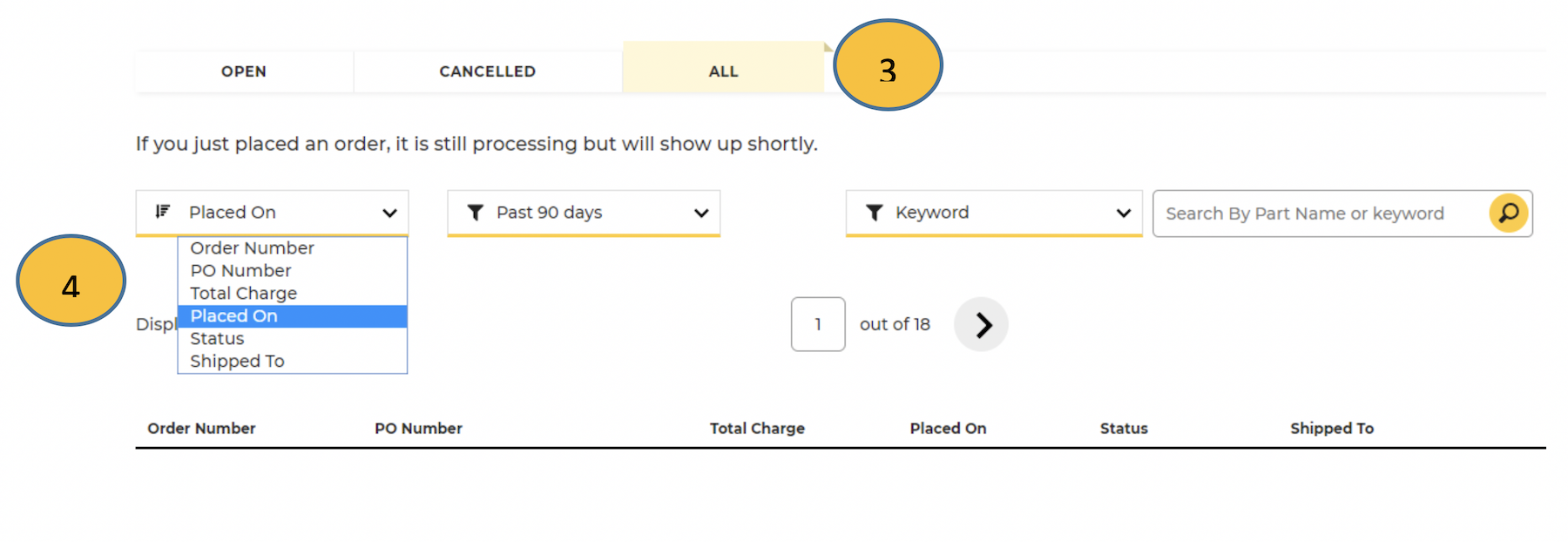 You can review details of previous orders anytime including products ...