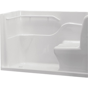 American Standard® Acrylic Seated Safety Shower Base White RH 30 x 60 ...